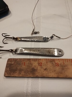 Pair of Hopkins Spoon Lures, #3 & #4. Chrome Vintage Fishing Lures | eBay