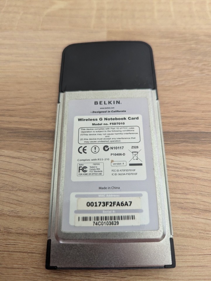 Belkin 802.11g Wireless G Notebook Network Card | eBay