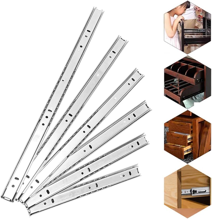 27mm BALL BEARING DRAWER RUNNERS/SLIDES Cabinet 250mm-500mm Partial ...