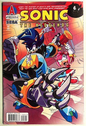 SONIC The HEDGEHOG Comic Book #193 December 2008 First Edit Bagged ...