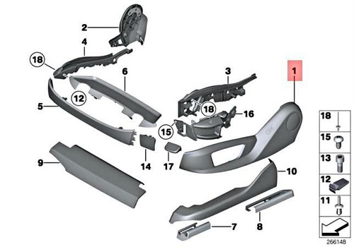 BMW OEM 14-18 X5-Seat Cover-Side Right 52107318974 | eBay