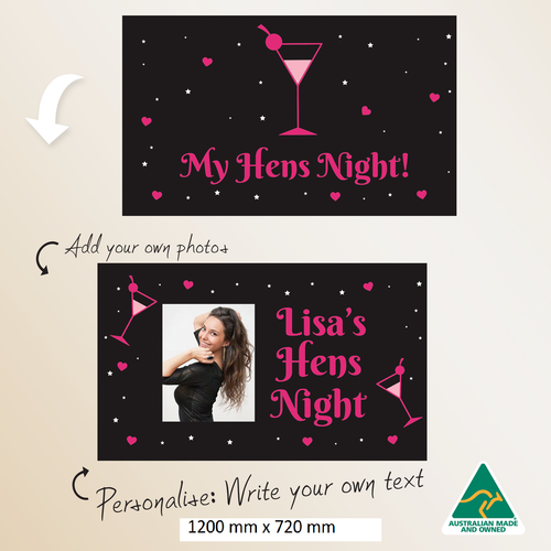 Personalised Hens Night Party Canvas Large Banner Scene Backdrop ...