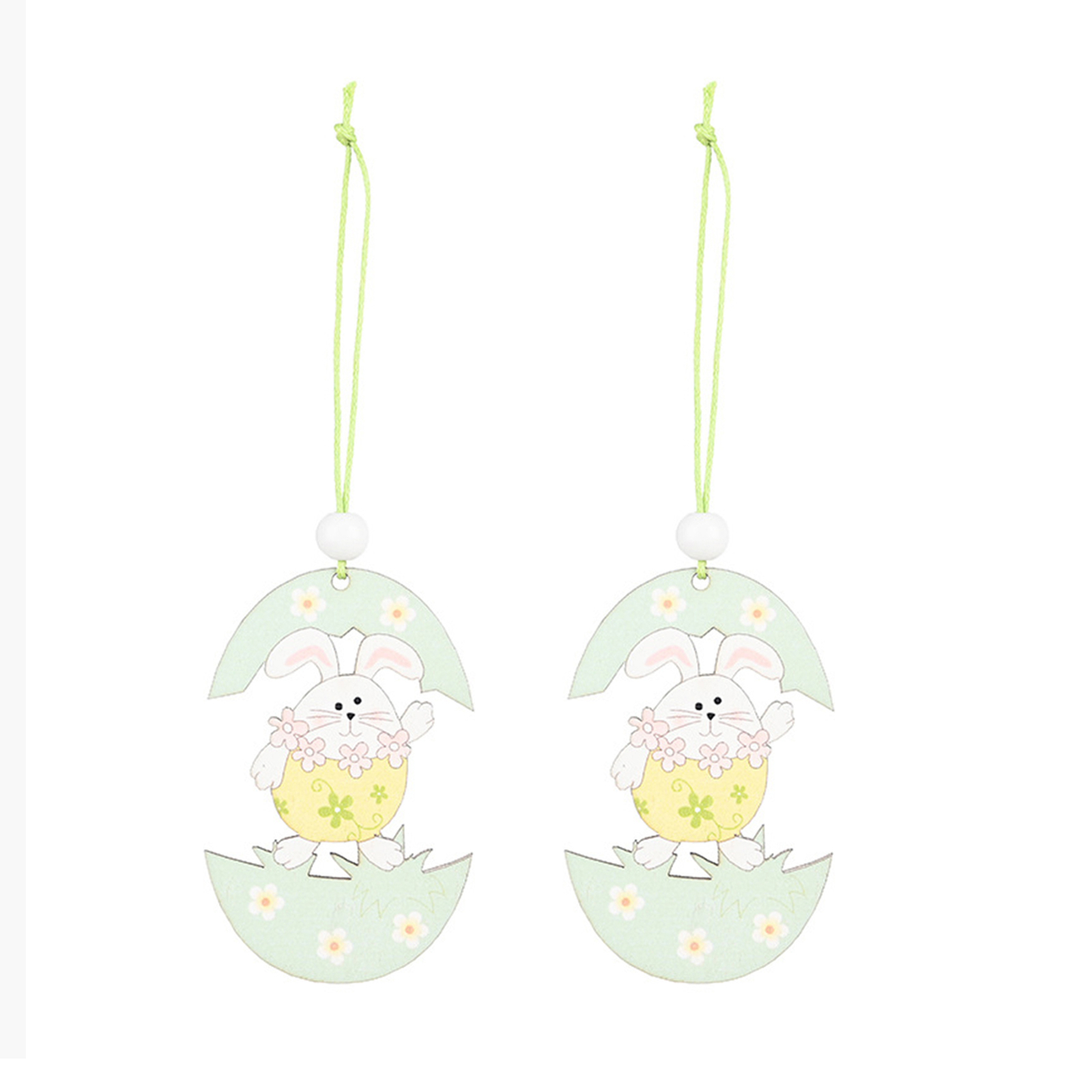 2pcs/set Easter Pendant Beautiful Diy Easter Egg Hanging Pendant Rabbit ...