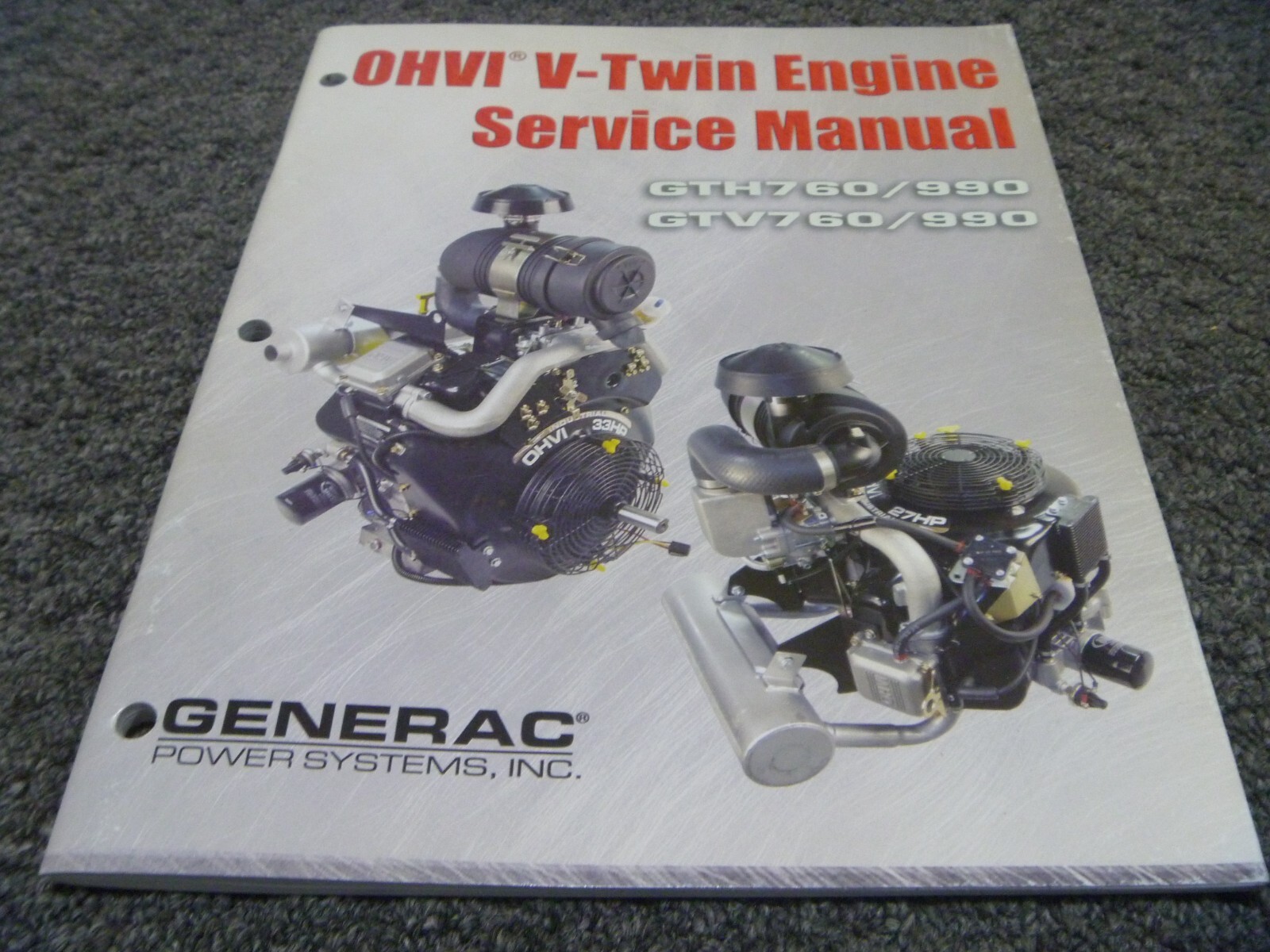 Generac GTH760 GTH990 GTV760 GTV990 V-Twin Engine Service Repair Manual ...