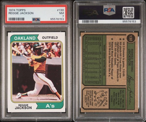 1974 Topps #130 REGGIE JACKSON HOF (PSA 7) FRESHLY GRADED + NEWEST PSA ...