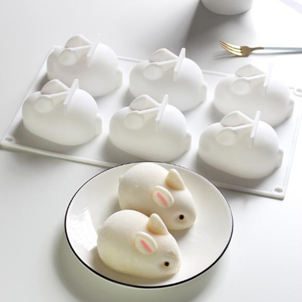 Easter Silicone Cake Mold 3D Bunny Rabbit Shape Mousse Dessert Molds ...