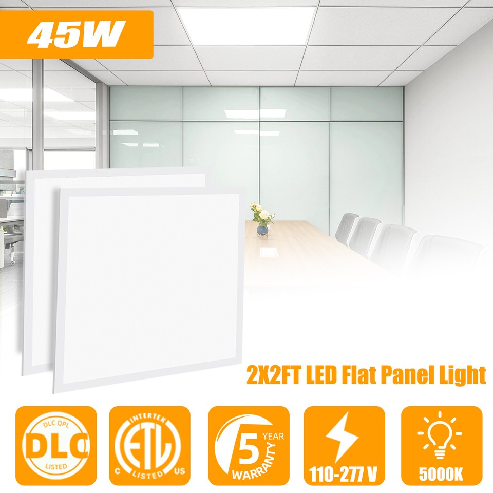 2x2 FT LED Flat Panel Troffer Light, 45W 5800LM Drop Ceiling Light ...