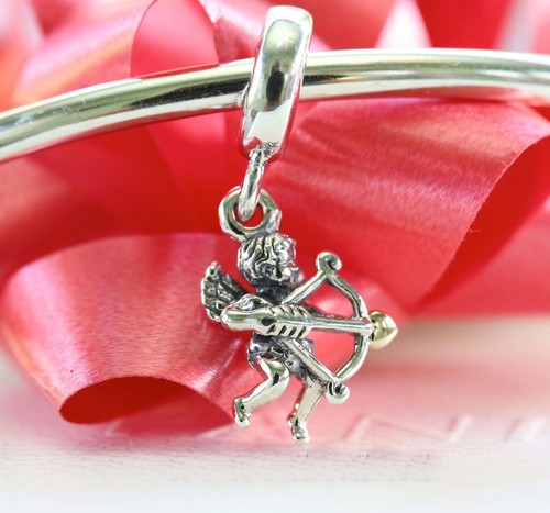 NEW Authentic Pandora Silver and 14ct Gold Cupid Dropper Charm 791251 ...