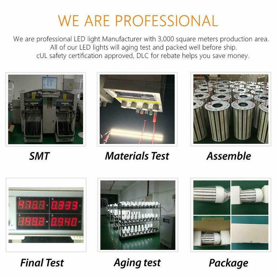 UL DLC LED Corn Cob Light 120W Replace 400W Metal Halide Plot Shoebox ...