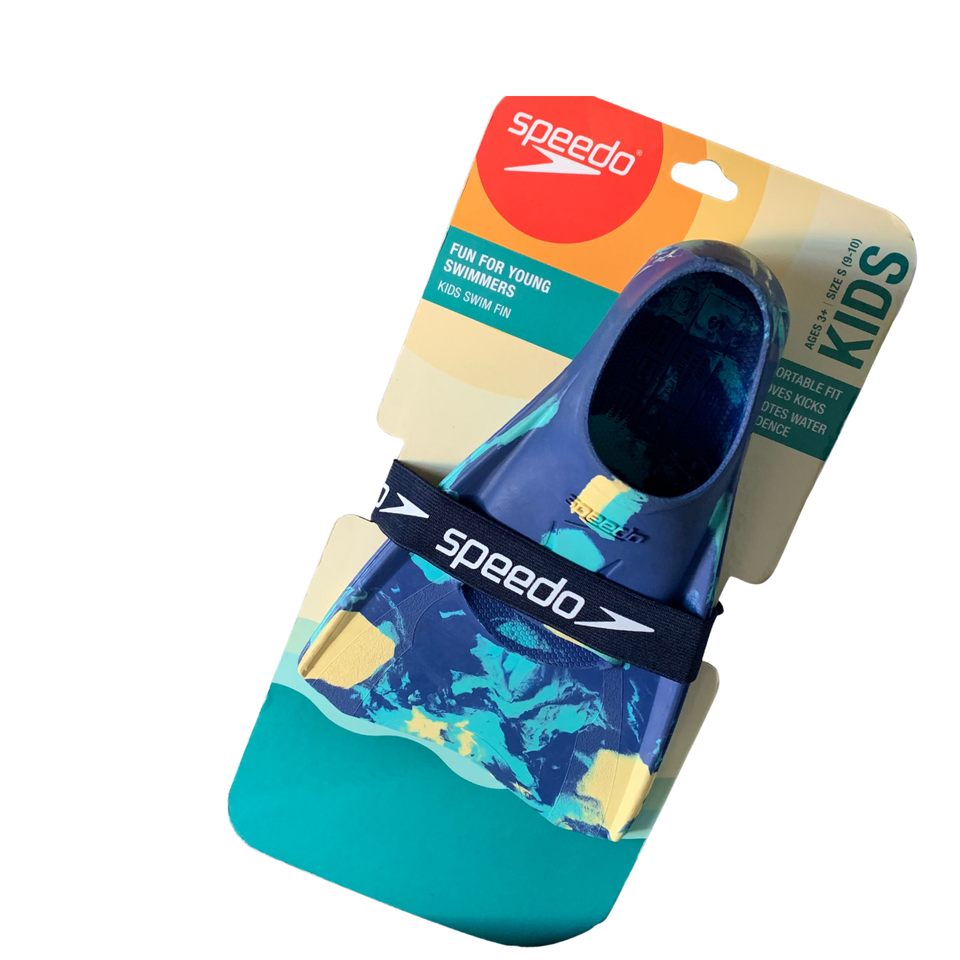Speedo Kids Swim Fins Aqua Marble Size 9-10 Flippers Training Short ...