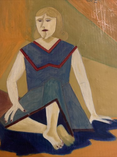 John Coble 1972 Painting On Board Cubist Doll 21x16” Rare Outsider Art ...