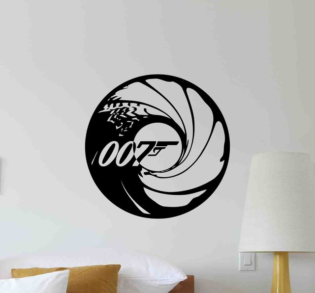 James Bond Wall Decal Agent 007 Logo Movie Vinyl Sticker Cinema Decor ...