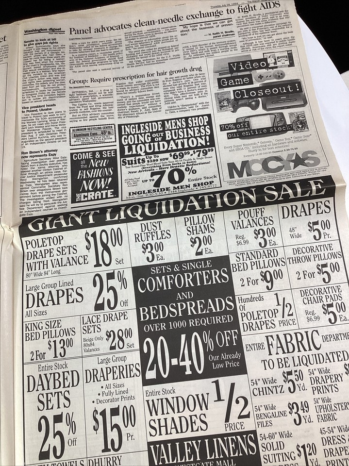 Macon Georgia Telegraph Newspaper July 28, 1994 Flood Water Walter ...