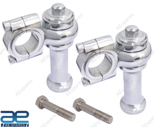 Universal Motorcycle Brass Chrome 1" Handlebar Risers Clamp 3" Rise ...