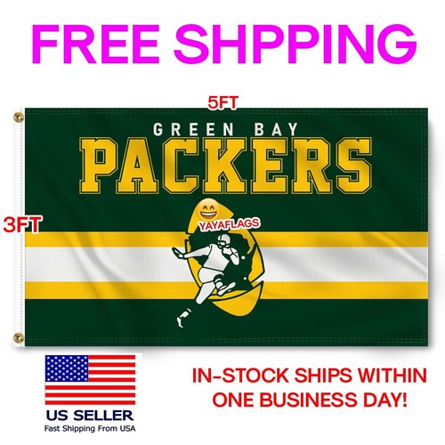 Green Bay Packers 3x5 Ft Retro Logo Flag Banner W Grommets FAST FREE ...