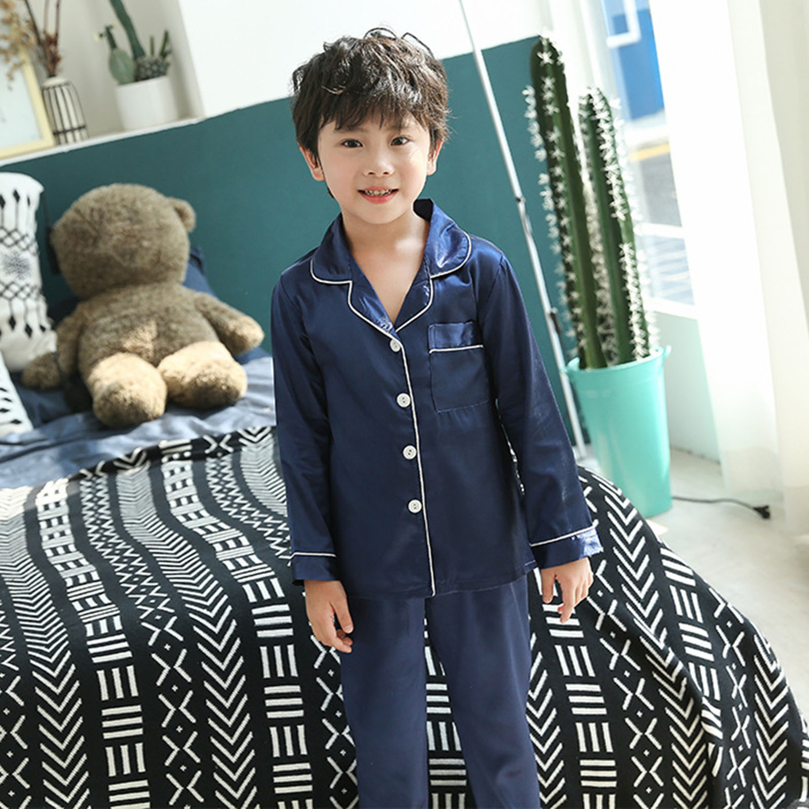 1 Set Pajamas Top Super Soft Button Closure Baby Boy Girl Pajamas ...