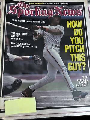 The Sporting News Barry Bonds Michael Jordan Gambling Musial Mize June ...