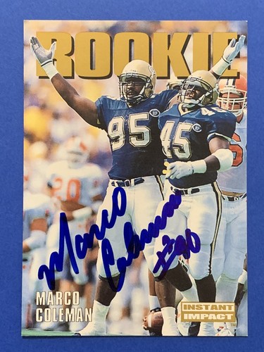 MARCO COLEMAN Signed ROOKIE 1992 Impact 334 Dolphins Georgia Tech ...