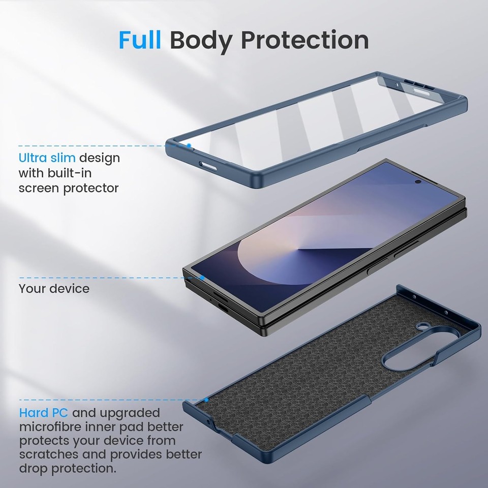 Ruky for Z Fold 6 Full Body Case, [Not for Z Fold 5] Hard PC Protective ...