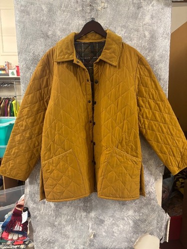 Mens BARBOUR Mustard Yellow Textile Blend Classic Eskdale Jacket Size L ...
