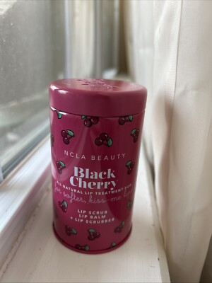 NCLA Black Cherry All Natural Lip Treatment Duo Lip Scrub, Lip Balm+ ...
