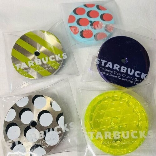 Starbucks Multicolor Replacement Cold-to-Go Lids Set of 5 Unique ...