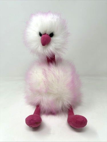 Jellycat Raspberry Ripple Pom Pom Ostrich Plush Stuffed Animal Toy Bird ...