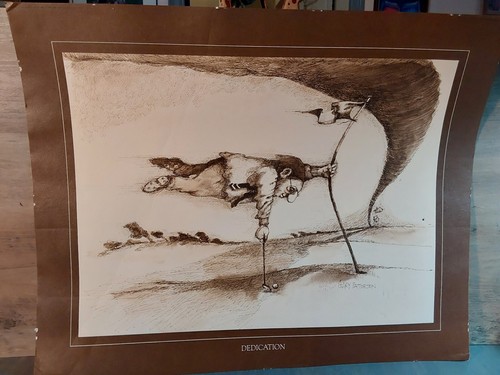Gary Patterson "Dedication" Golf Print 17x20 Sepia 1970s Artwork | eBay