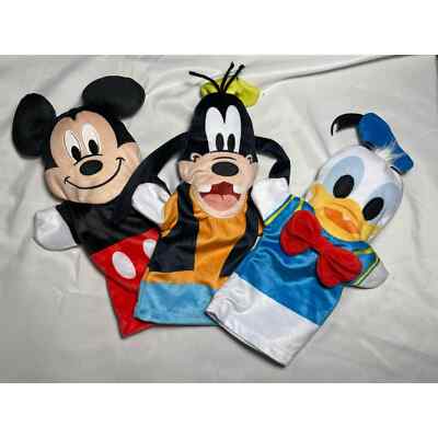 Lot of 3 Disney 11in Hand Puppets Mickey Mouse, Goofy And Donald Duck ...