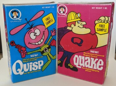 Quisp Cereal Box Quake Cereal Sample Box 1965 Reproduction also Frig ...