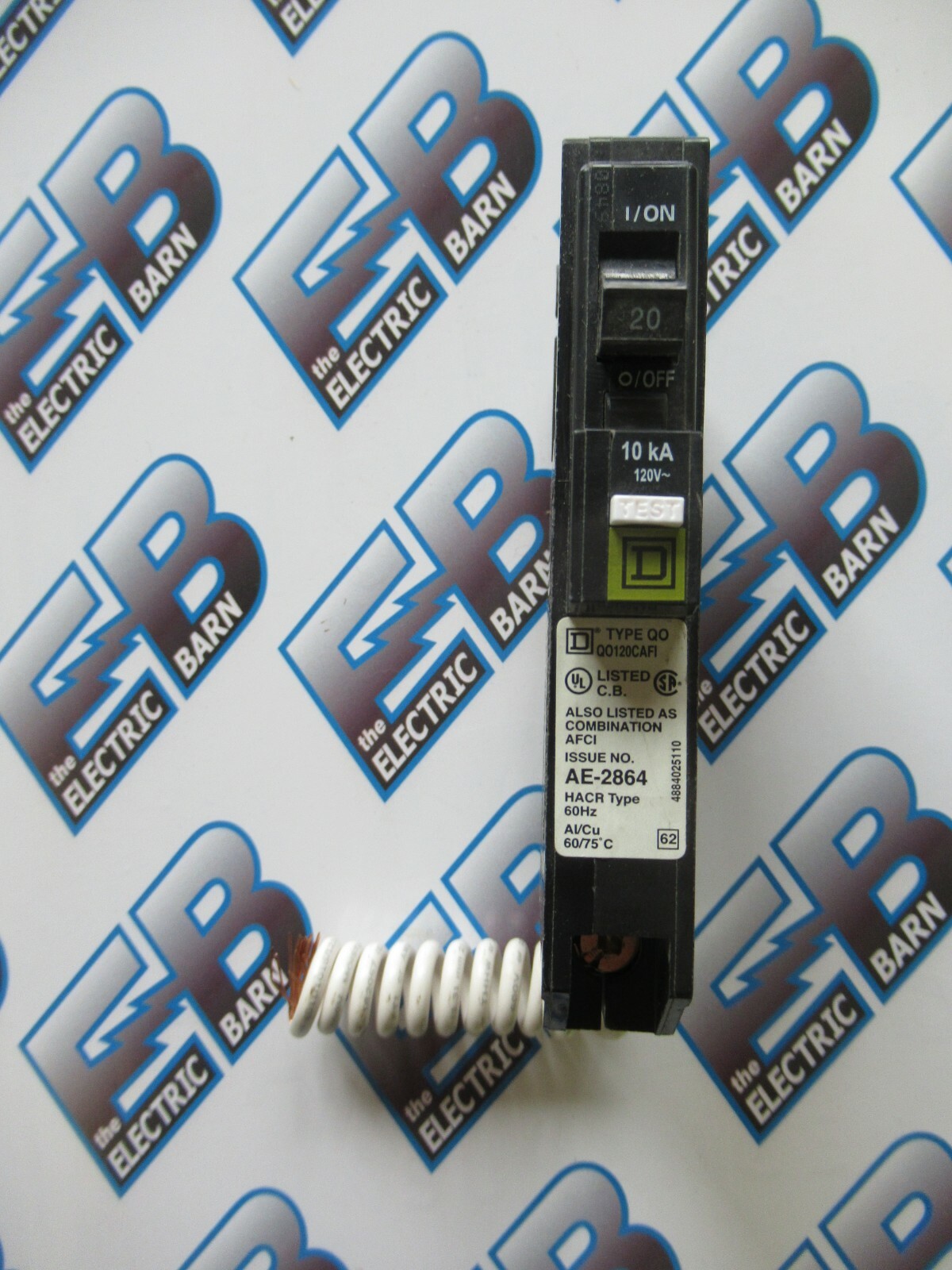 Square D QO120CAFI, 20 Amp, 120 Volt, 1P, CAFI, Yellow, Circuit Breaker ...