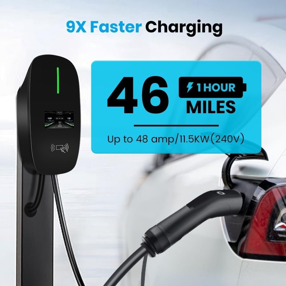 AWESAFE Tesla EV Charger Level 2 48 Amp NEMA 14-50 Plug or Hardwired | eBay