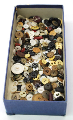 Vintage 1930s-1960s Button Box Assorted Shapes Colors Amounts | eBay