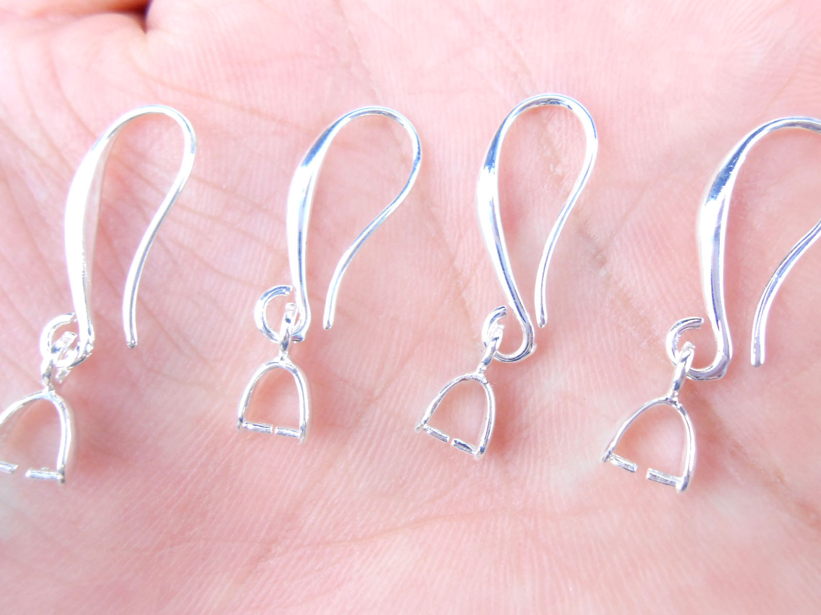Wholesale 10PCS Lot Jewelry Earring Finding Silver Pinch Bail Hook ...