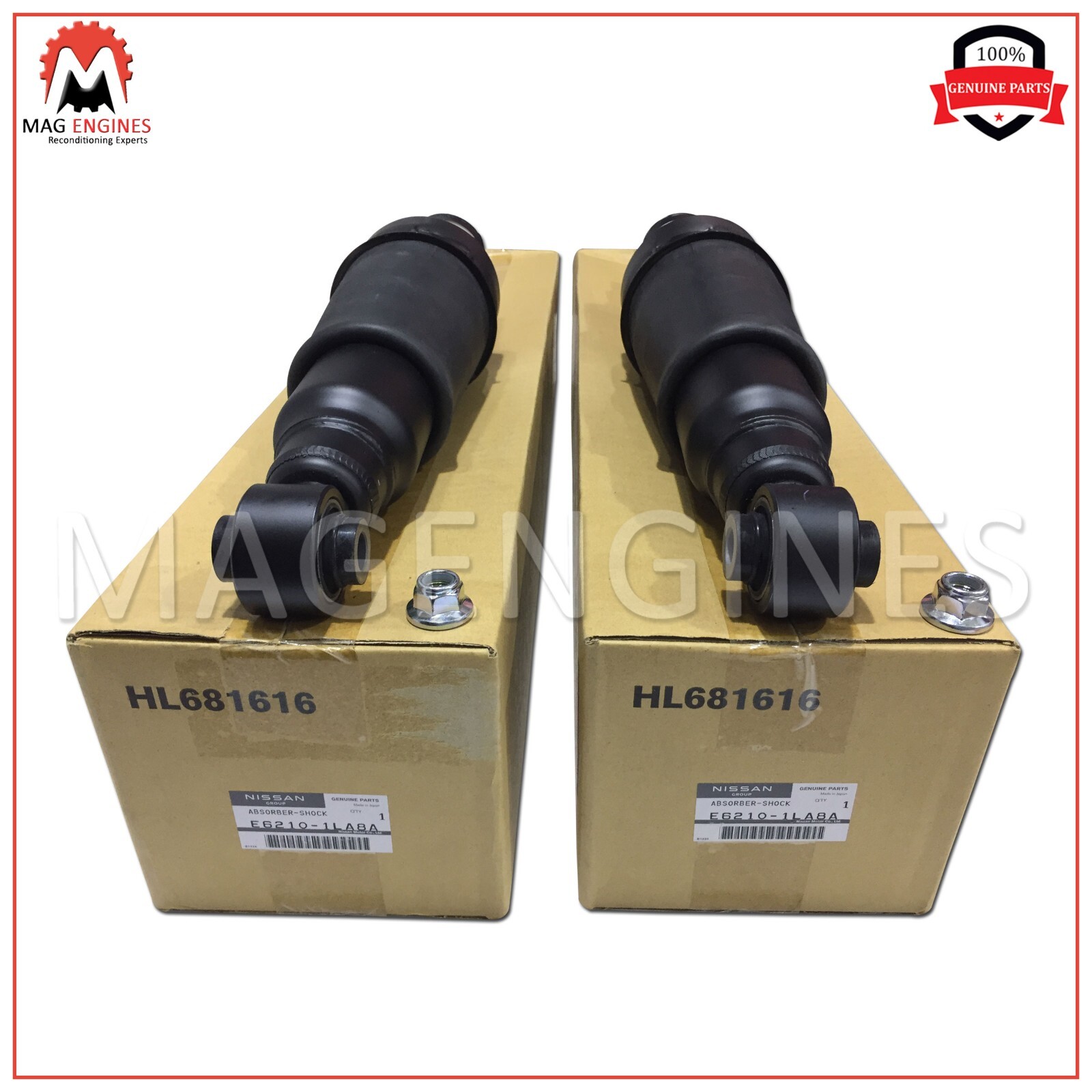 Genuine 2 x E6210-1LA8A OEM REAR SHOCK ABSORBERS FOR Infiniti QX56 QX80 ...