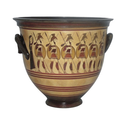 Ancient Greek The Warrior Vase Mycenaean Warriors Krater Replica ...