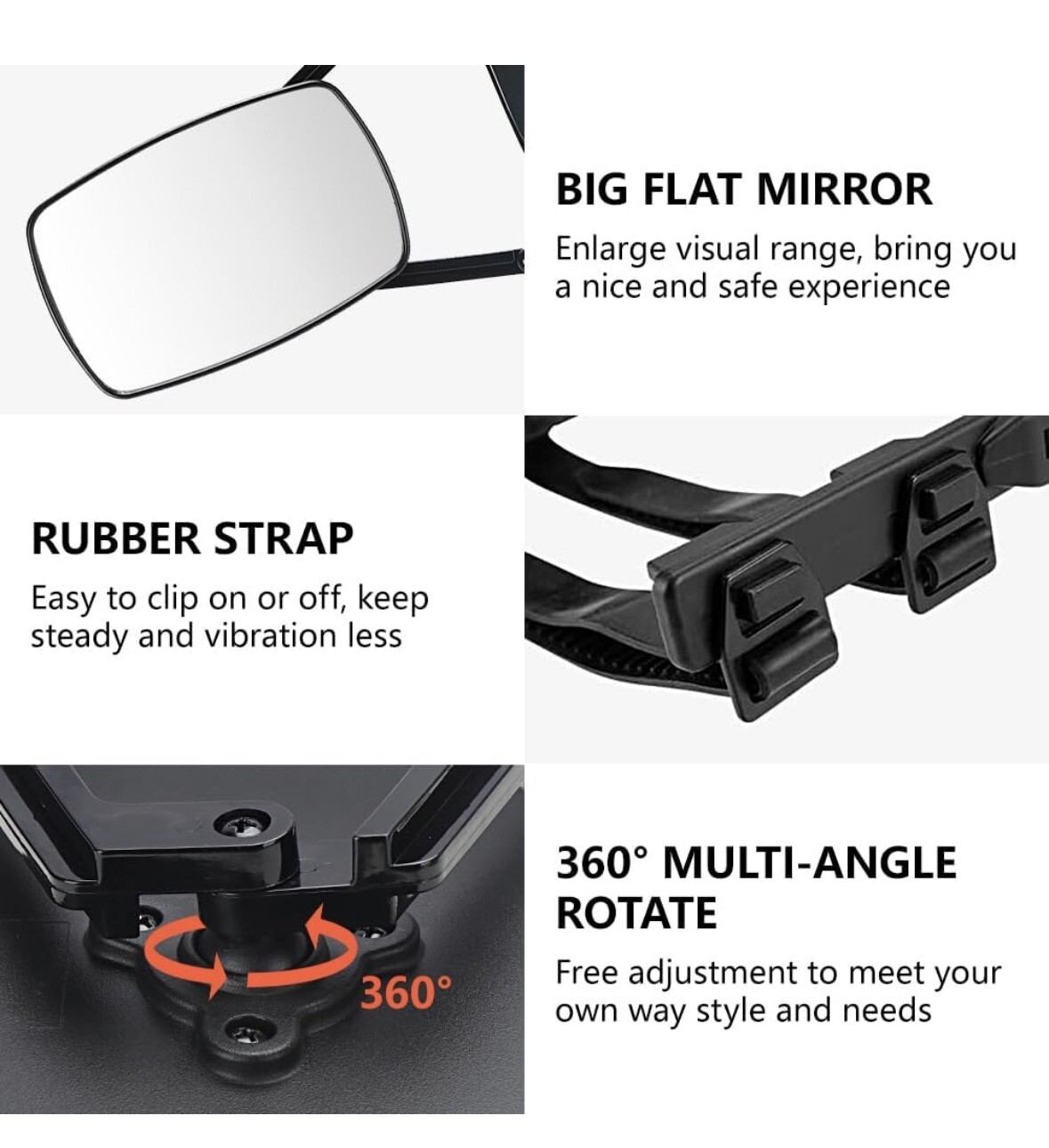 Piclafe Mirror Extenders For Towing, Universal Clip-on Towing Mirrors ...