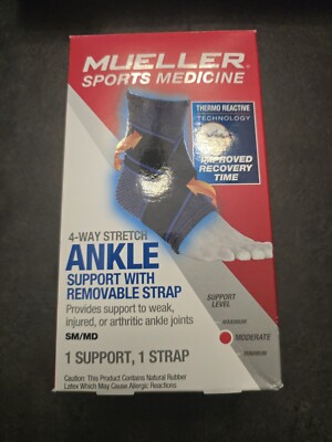 Mueller 4-Way Ankle Support W/ Removable Straps SM/MD, Moderate Support ...