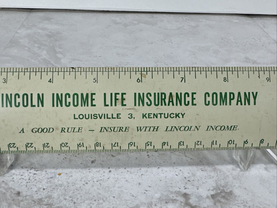 Lincoln Income Life Insurance Co Mid-Century Advertising Ruler ...