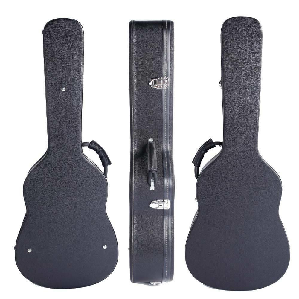 Glarry 39" Microgroove Black Hard Shell Guitar Case with Silver ...
