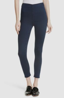 $160 New Free People Women's Blue Raw Hem High Rise Denim Jeggings Size ...