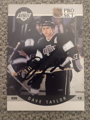 Dave Taylor Los Angeles Kings Pro Set 1990-91 #128 autographed W/ LOA ...