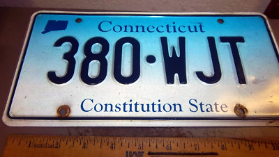 Connecticut Metal License Plate, 2000 issue, Constitution State, 380 ...