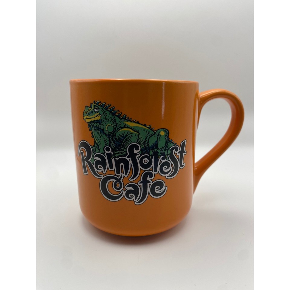 Rainforest Cafe Orange Iggy Iguana Coffee Mug Cup "He Knows Hes Cool ...