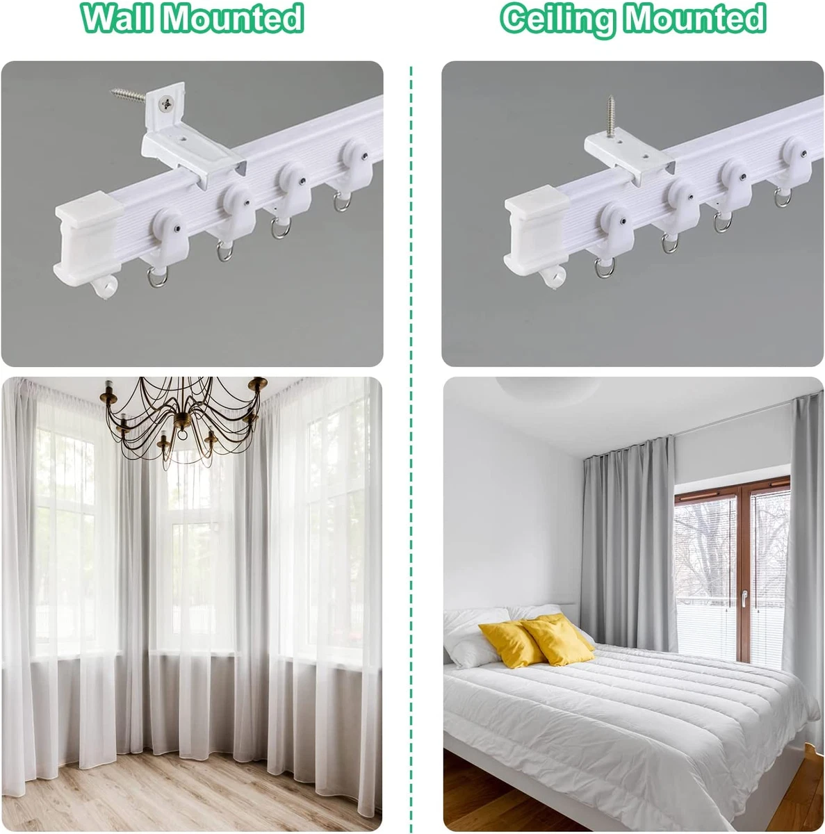 Ceiling Mounted Bendable Curtain Track | Shelly Lighting