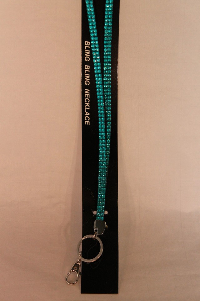 Rhinestone Bling Bling Lanyard with Keychain, Hook, & Loop Tie choose ...