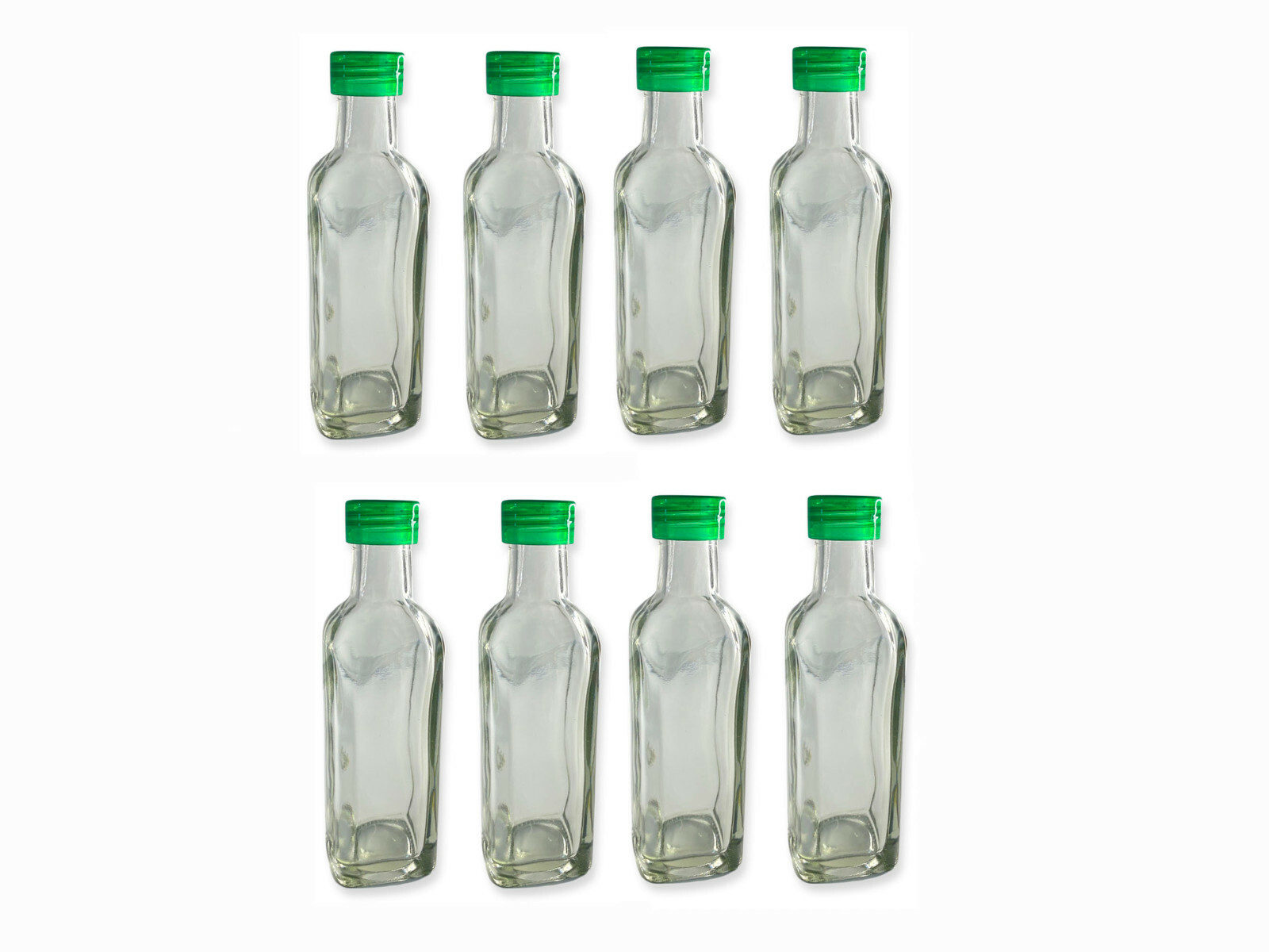 Pack of 8 Screw top glass bottles kitchen organising storage ingredents ...