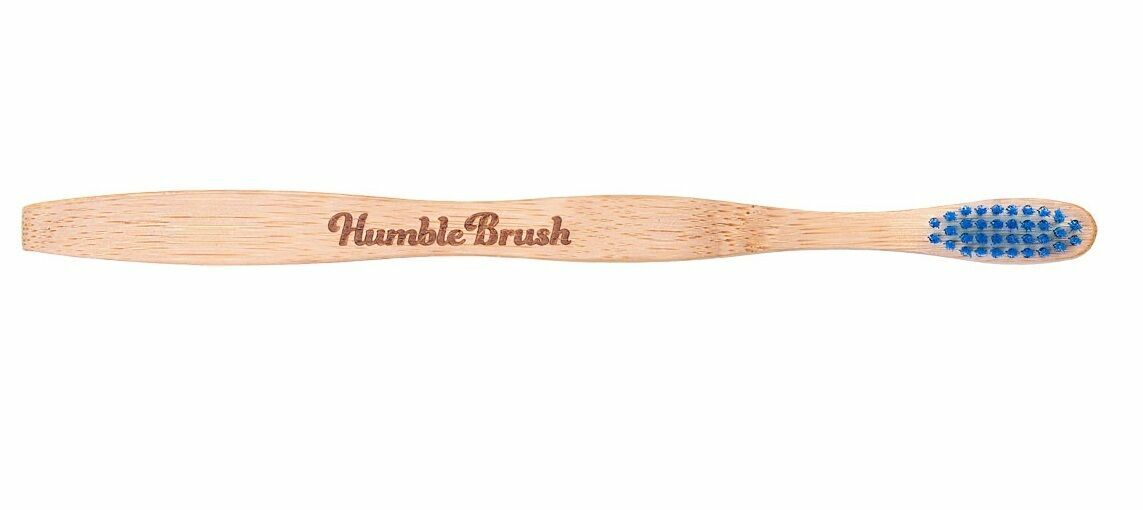 Humble Brush Bamboo Adult Toothbrush with Nylon Soft Bristles - Blue ...