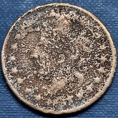 1837 Hard Times Token Copper One Cent 1c Circulated Det 180° rotated ...