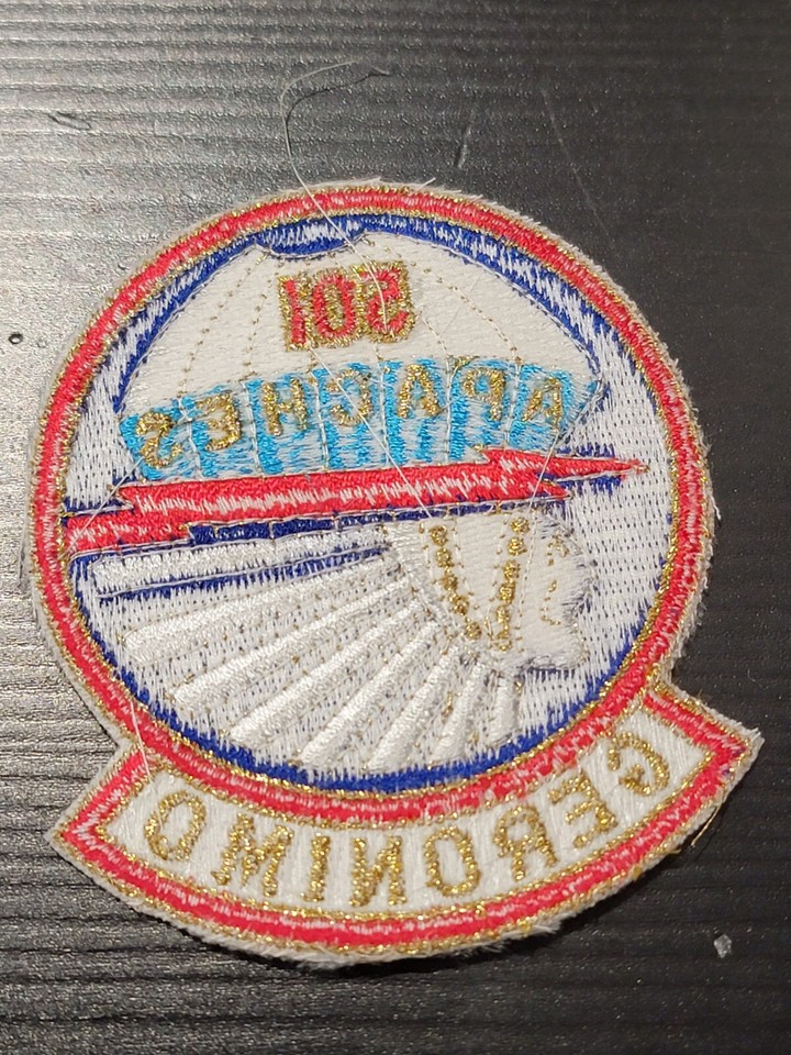 Novelty US Army 501 Airborne Apaches Geronimo Patch Gold Thread Cut ...